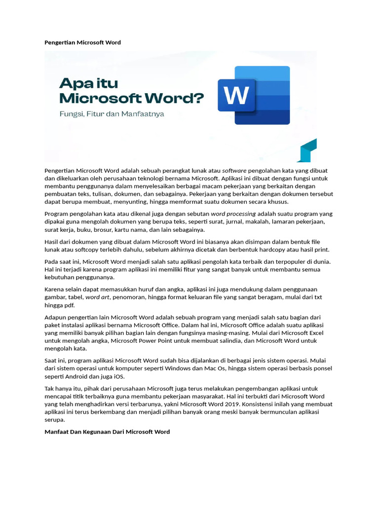 Pengertian Microsoft Word | PDF