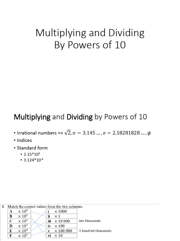 PreIG 04 Multiplying and Dividing by Power of 10 | PDF