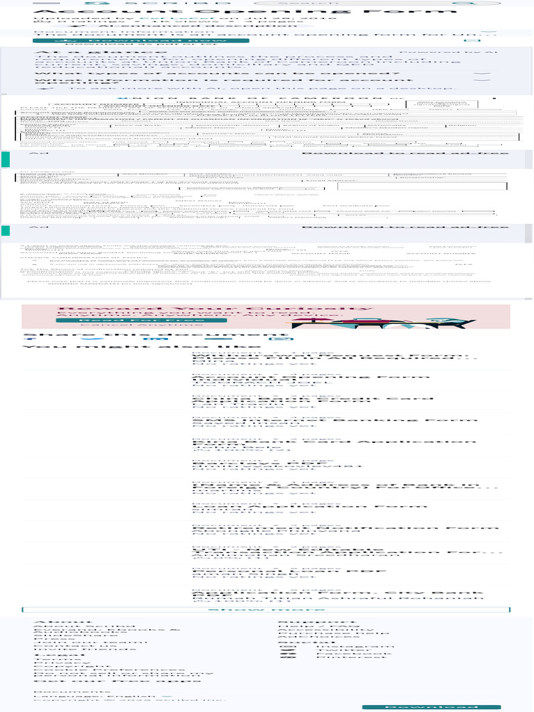 Account Opening Form PDF Cheque Transaction Account | PDF | Scribd