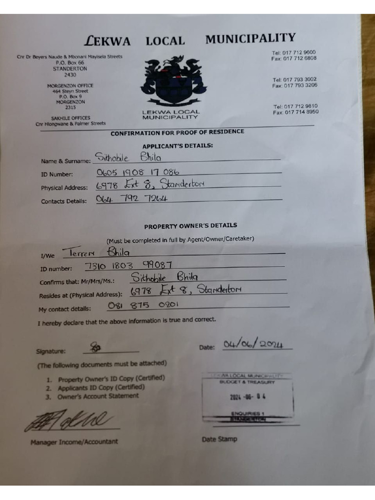 My Proof of Residence | PDF