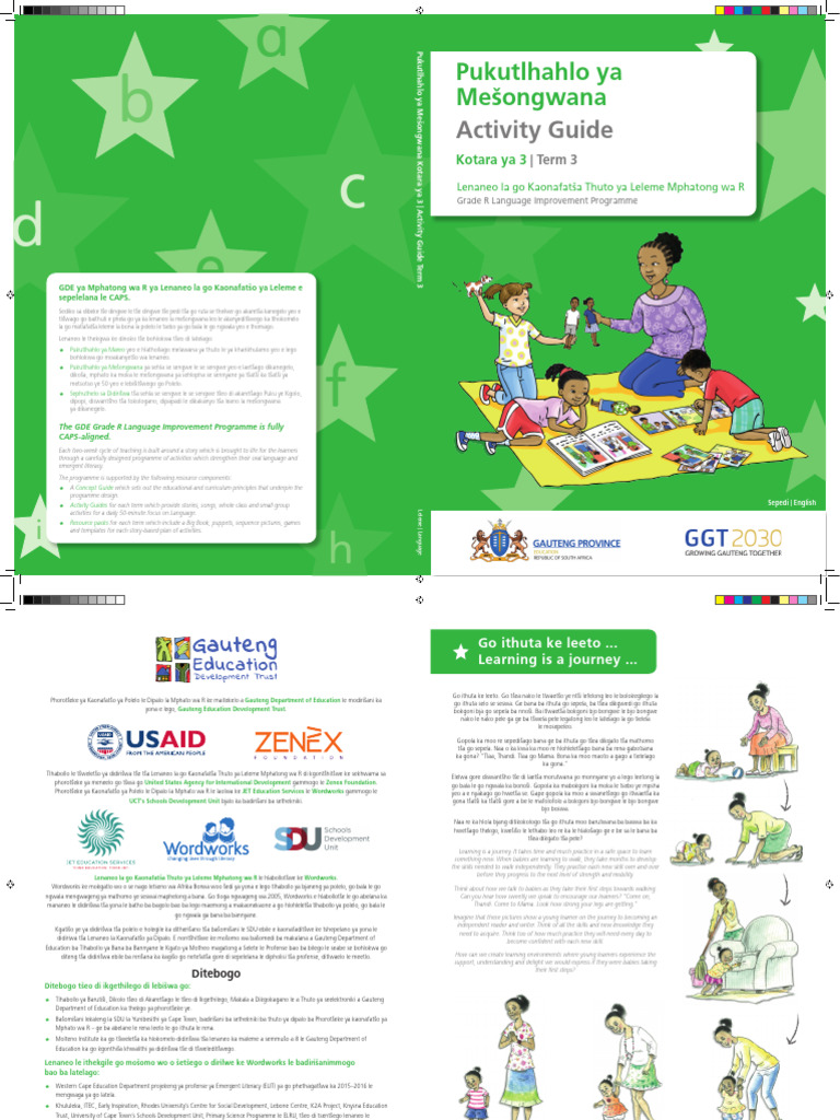 Grade R Activity-Guide-Term-3-Cover - Sepedi - Print | PDF | Learning ...