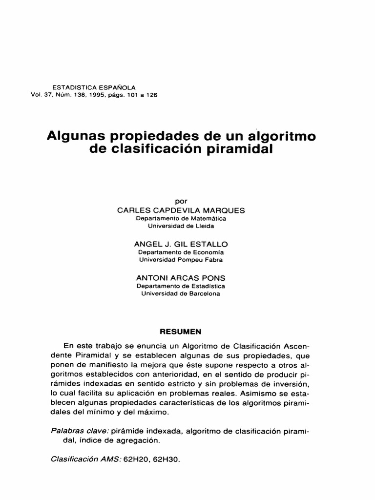 Marques - Algunas Propiedades de Un Algoritmo de Clasificaci | PDF ...