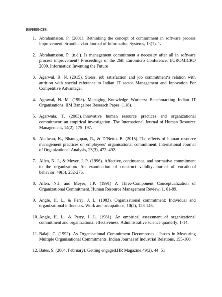 REFERENCES | PDF | Control (Social And Political) | Employment