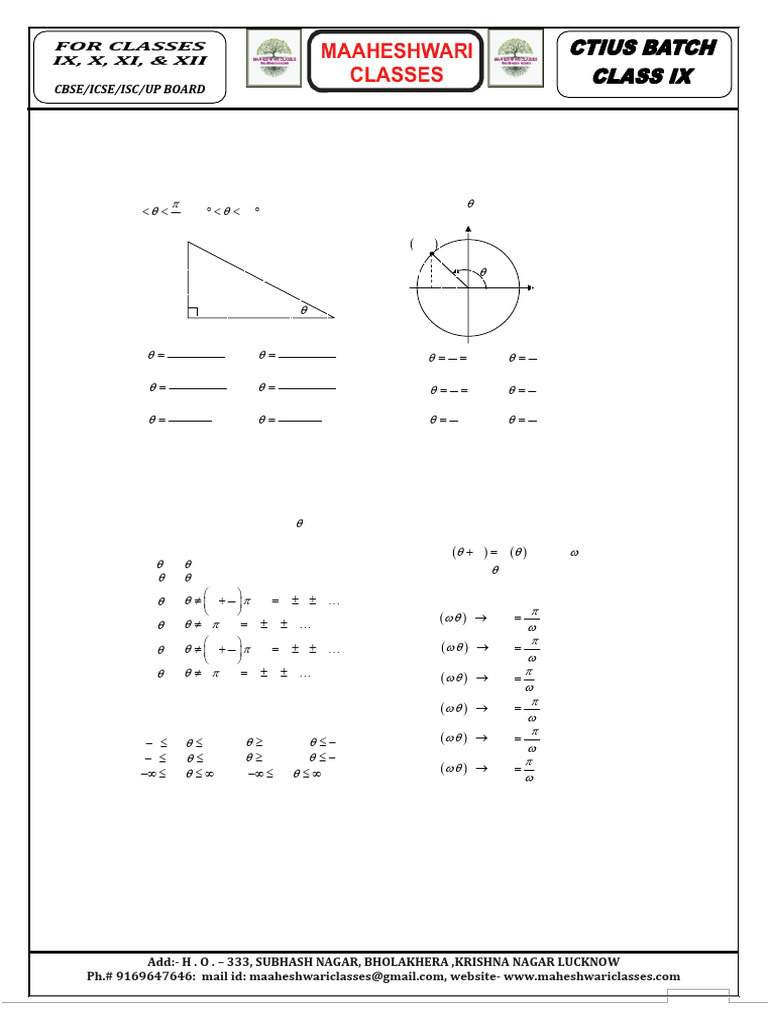 Formulas Trigo | PDF | Trigonometry | Classical Geometry