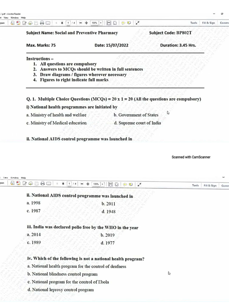 Social andPreventivePharmacy 2022 Sem8 1 | PDF
