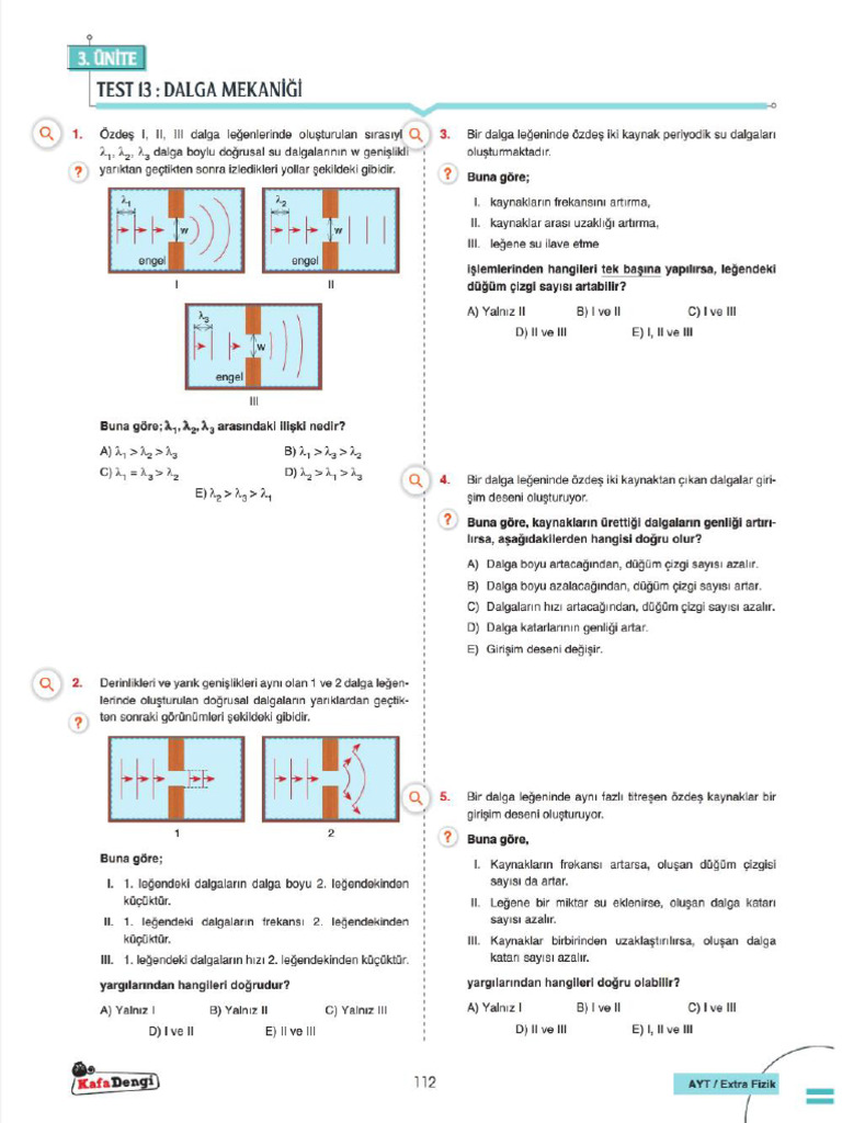 Kafa Dengi AYT Extra Fizik Soru Bankası 2. Kitap-112-121 | PDF