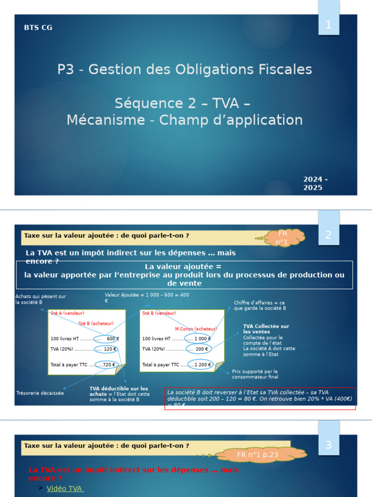 Comprendre la TVA : Mécanismes et Calculs | PDF | Taxe sur la valeur ...