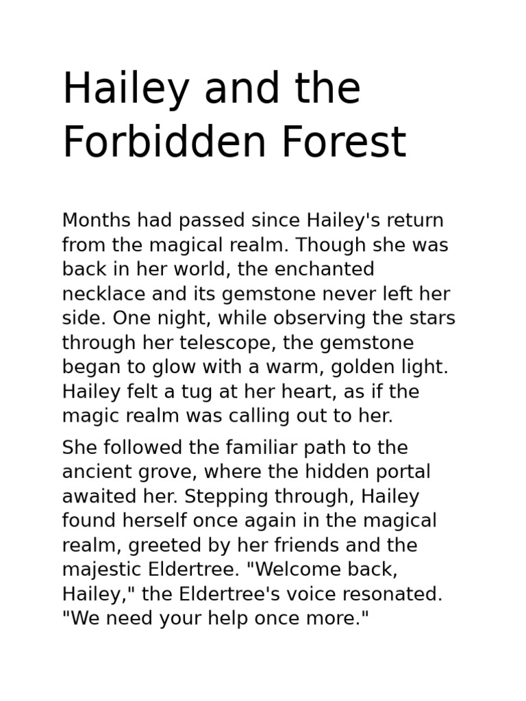 Hailey and The Forbidden Forest | PDF