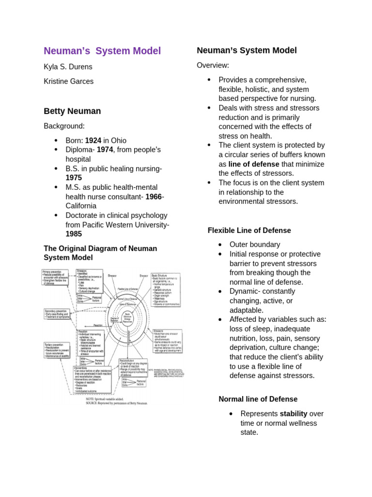 Neumans-System-Model-Group-8 | PDF | Stress (Biology) | Nursing