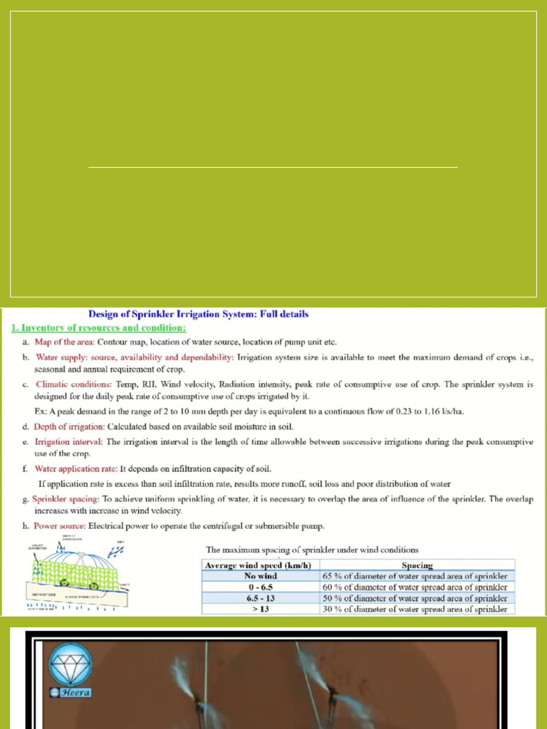 Sprinkler & Micro Irrigation Course | PDF