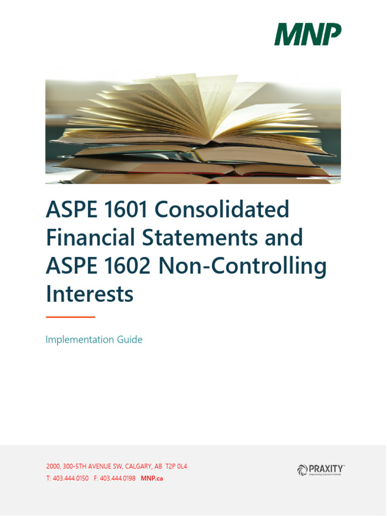 ASPE 1601 & 1602 Consolidation Guide | PDF | Consolidation (Business ...