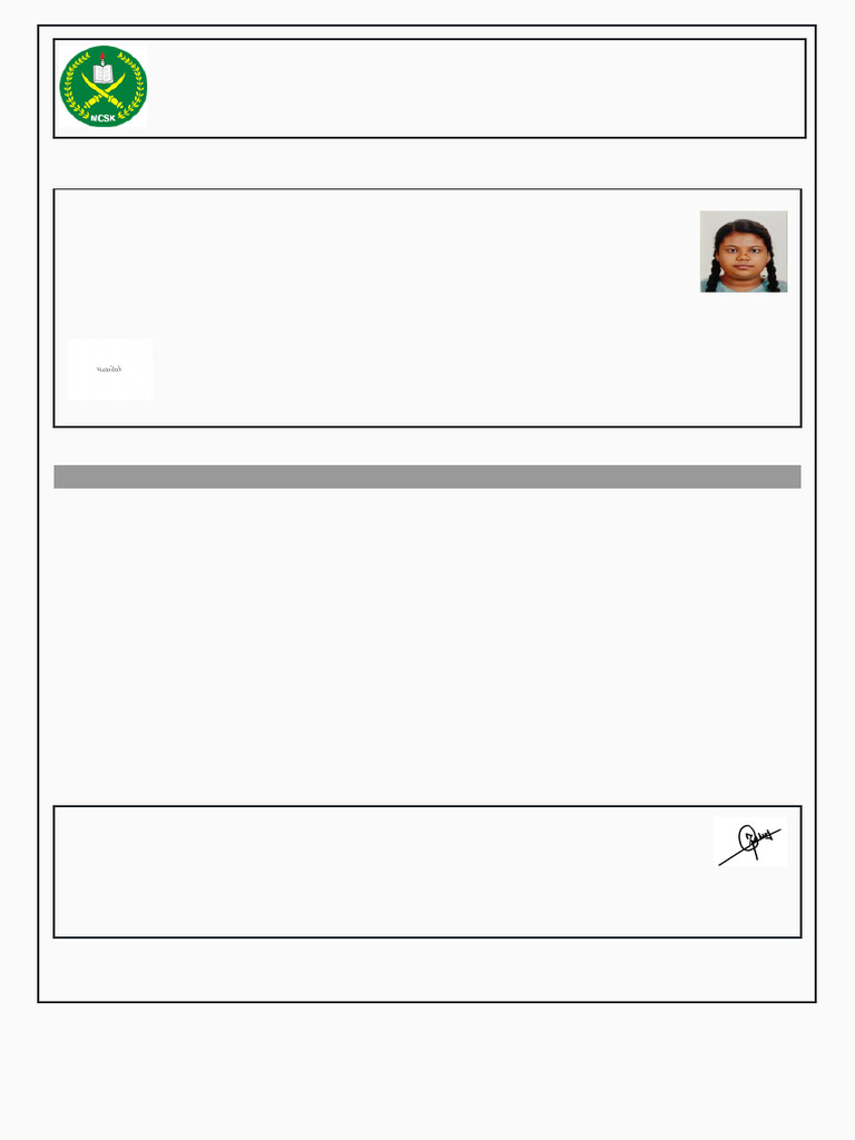MCSK Class Seven Admit Card 2025 | PDF
