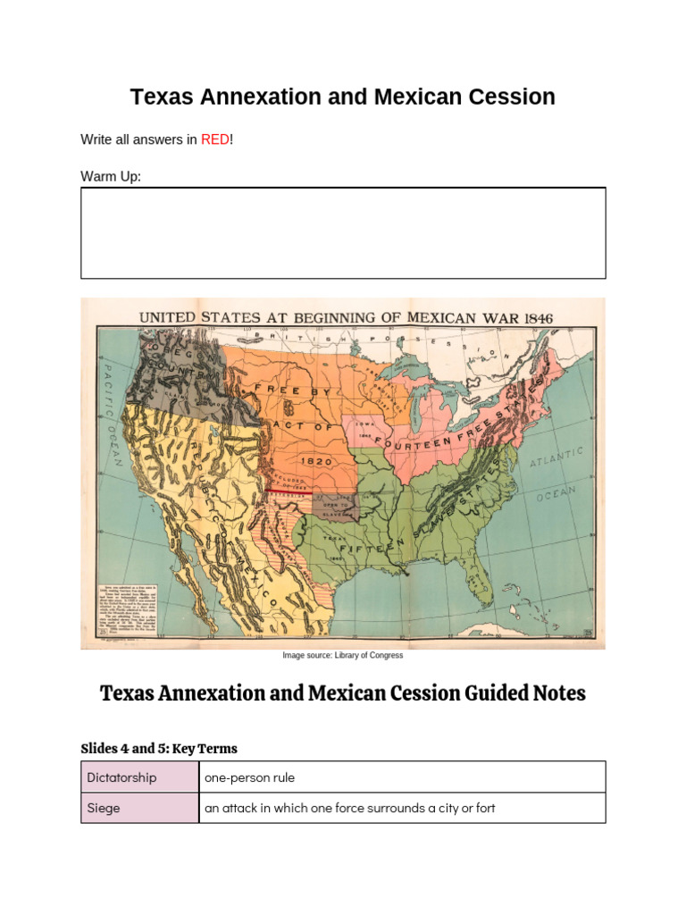 Texas Annexation & Mexican Cession Overview | PDF | Mexican–American ...