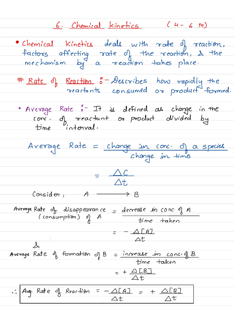 Chemical Kinetics | PDF