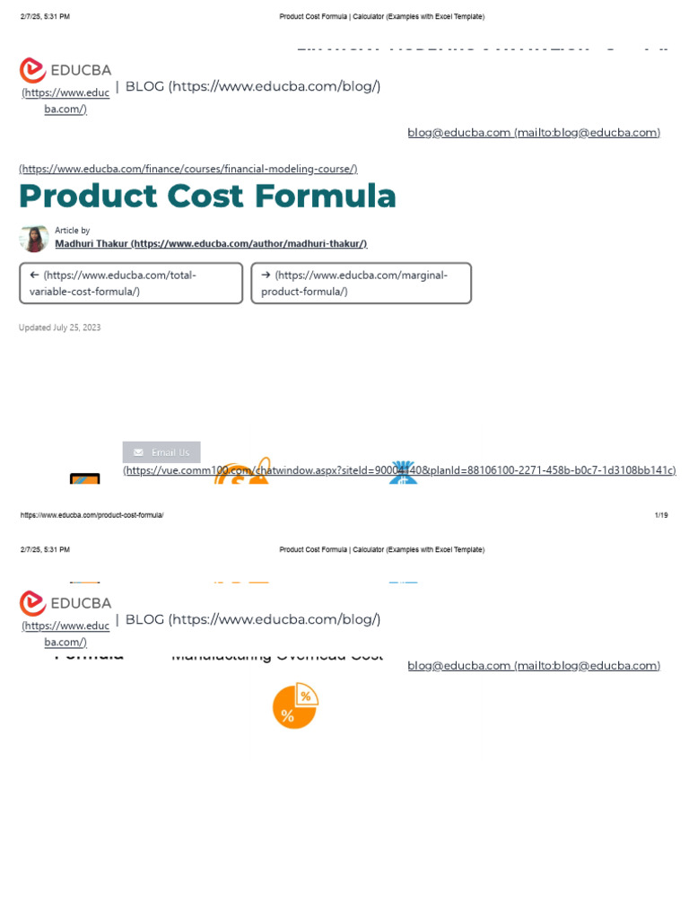 Product Cost Formula - Calculator (Examples With Excel Template) | PDF | Cost Of Goods Sold | Cost