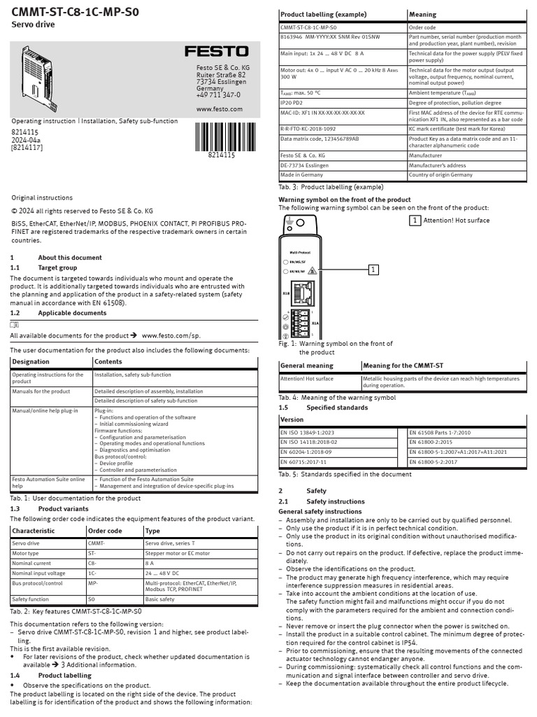 Operating Instructions for Servo Drive | PDF | Relay | Power Supply