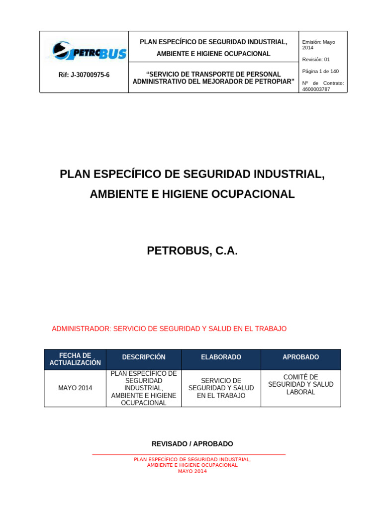 Manual Petrobus Petropiar | PDF | Seguridad y salud ocupacional ...