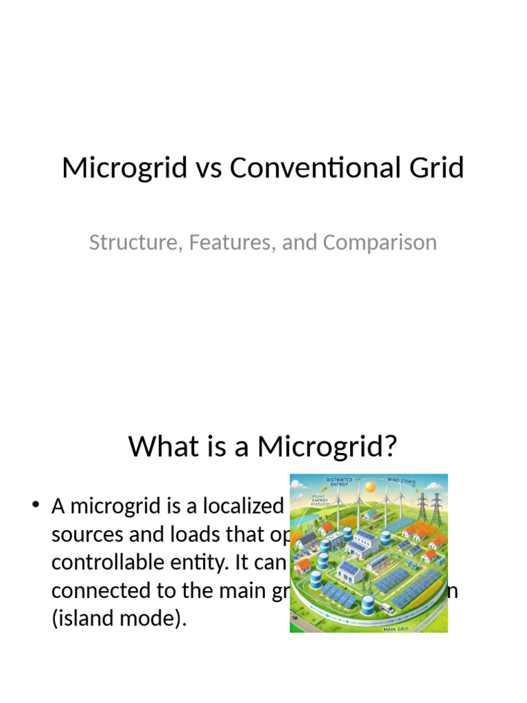 Microgrid Vs Conventional Grid Presentation v2 | PDF