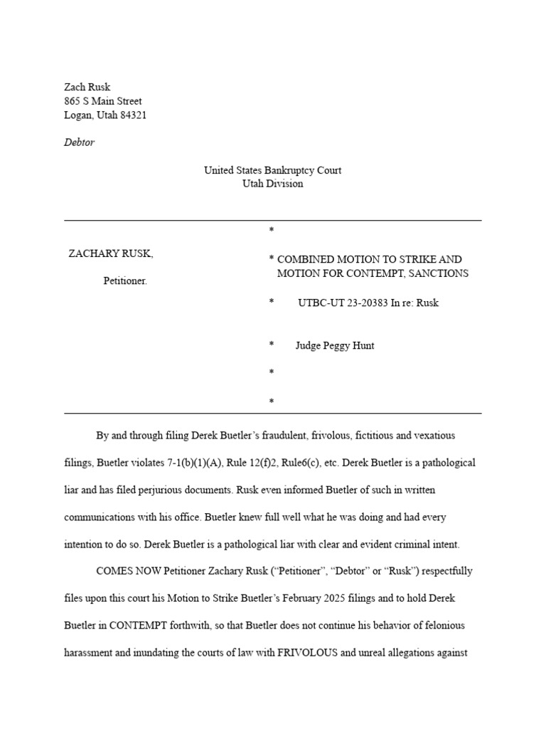 Motion To Strike and Motion For Contempt, Declaration Proposed Order ...