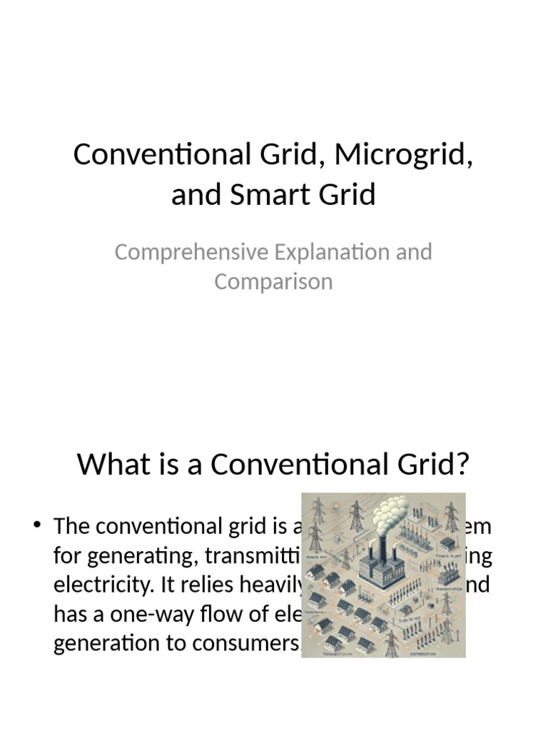 Conventional Microgrid SmartGrid Comparison Presentation | PDF ...