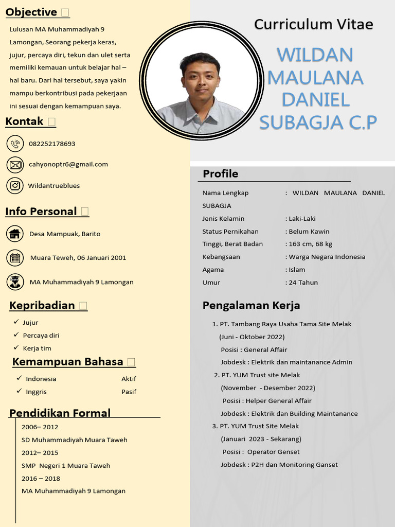 CV Wildan Maulana Daniel Subagja | PDF