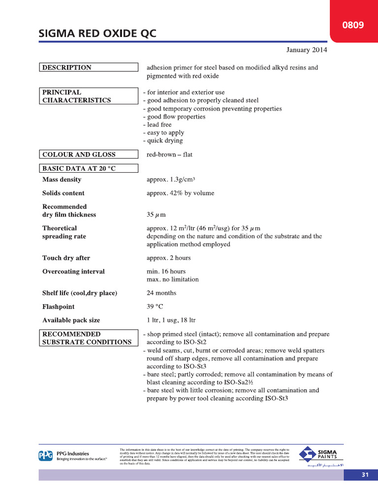 Sigma Red Oxide QC | PDF