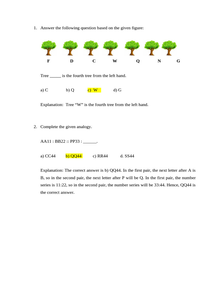 Sample Questions For Logical Reasoning | PDF