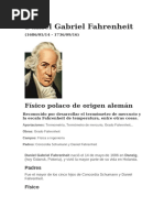 Biografía de Daniel Gabriel Fahrenheit | PDF | Historia