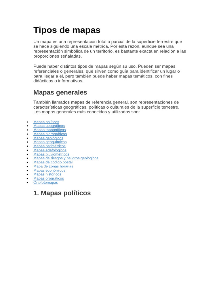 Tipos de Mapas | PDF | Mapa | Geología