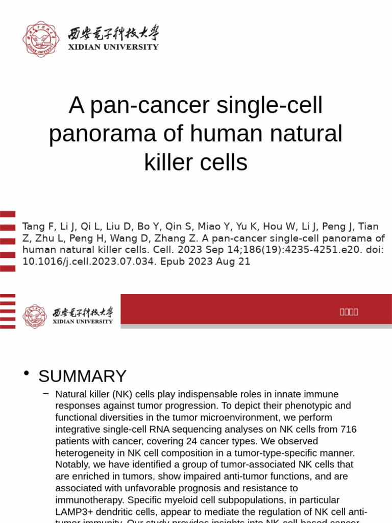 Pan-Cancer NK Cell Atlas Insights | PDF | Natural Killer Cell ...