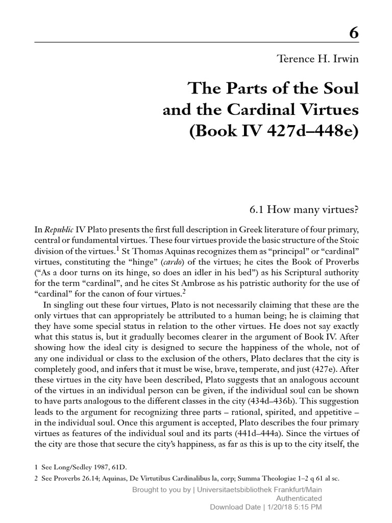 Plato's Four Cardinal Virtues Explained | PDF | Socrates | Plato