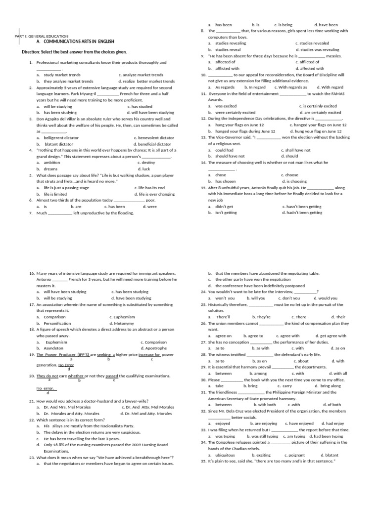 Copy of LET-GEN-ED-1000plus QAs | PDF | Meal
