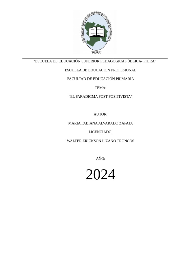 Paradigma Post-Positivista en Investigación | PDF | Teoría | Realidad