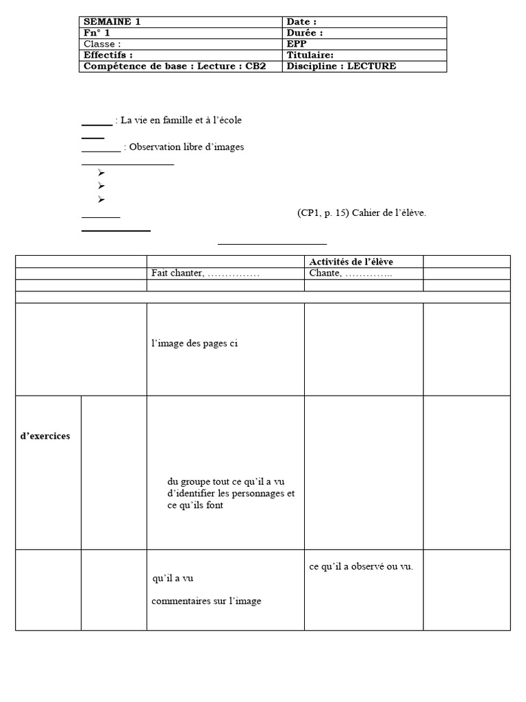 Fiche De Lecture Cp1 Apc Pdf écriture Linguistique