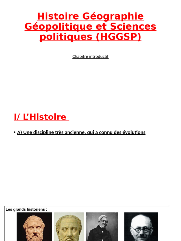 HGGSP Intro PPT | PDF | Géopolitique | Science