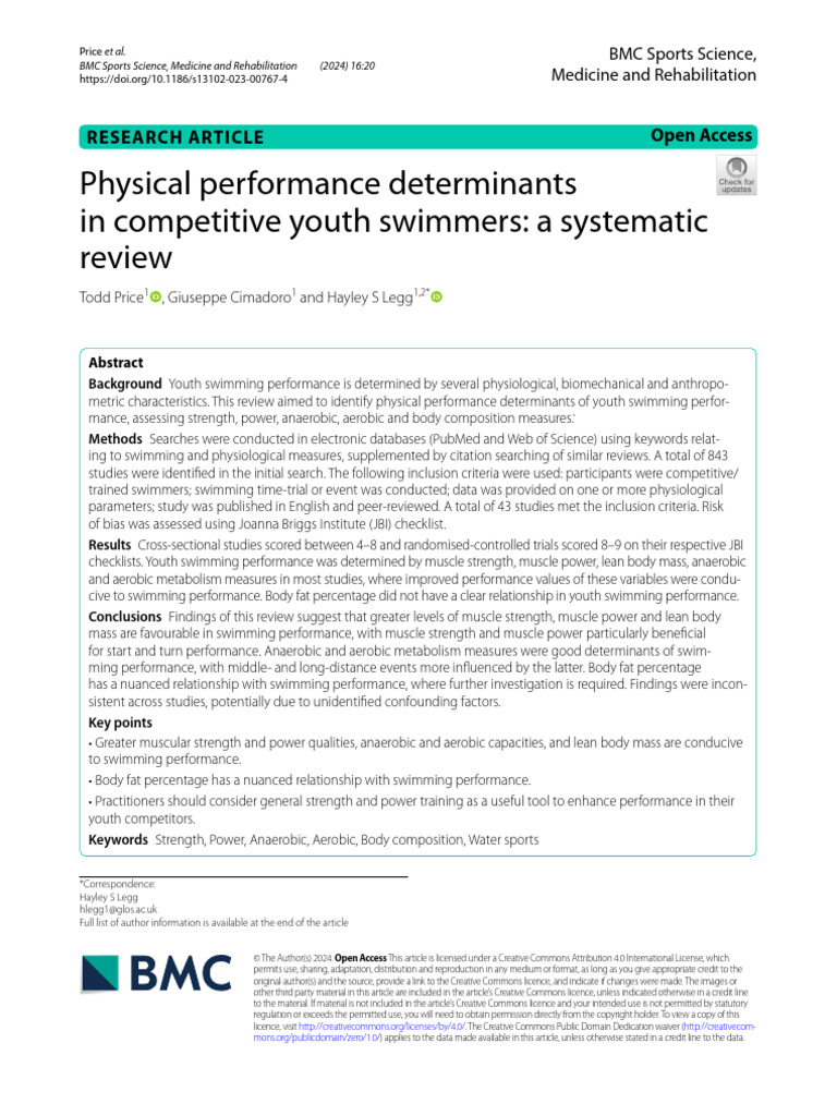 2024 - Price - Physical Performance Determinants in Competitive Youth ...