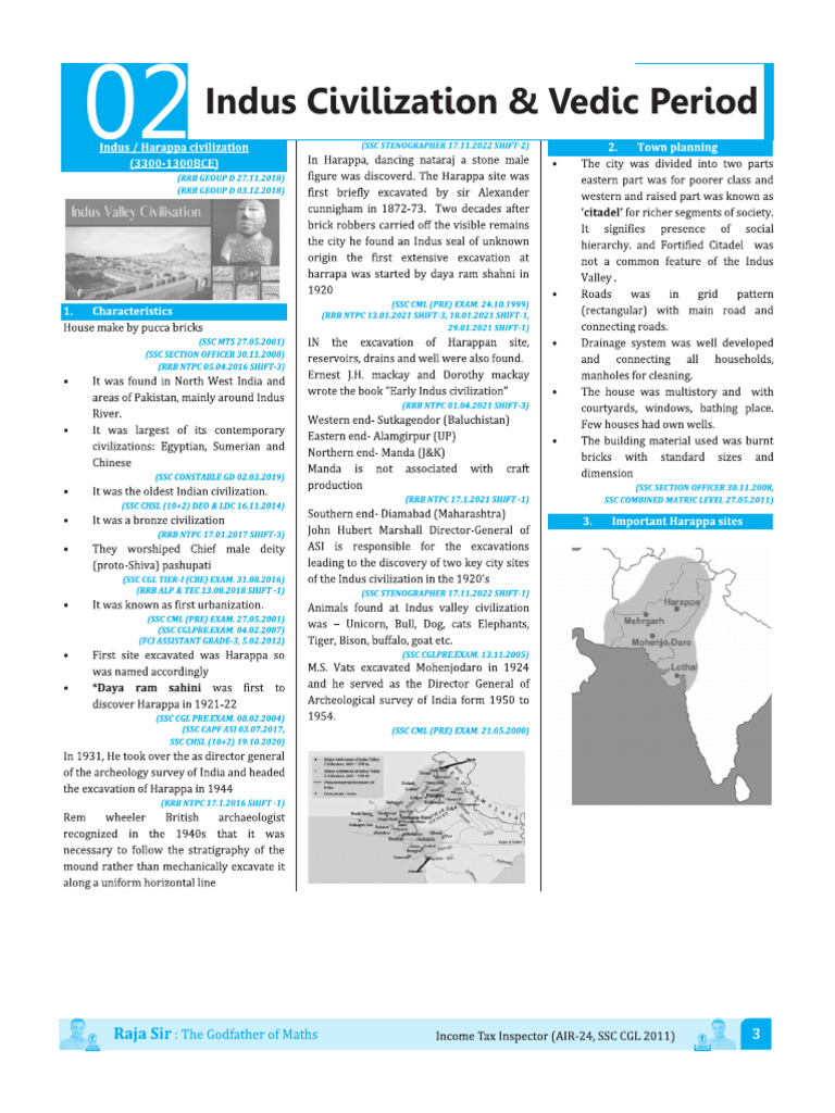 Indus Civilization & Vedic Period | PDF