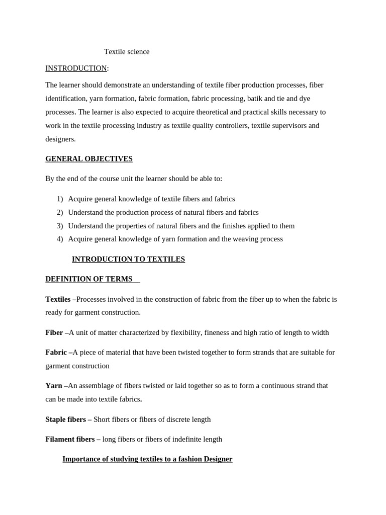 TEXTILE SCIENCE NOTES ( | PDF | Silk | Wool