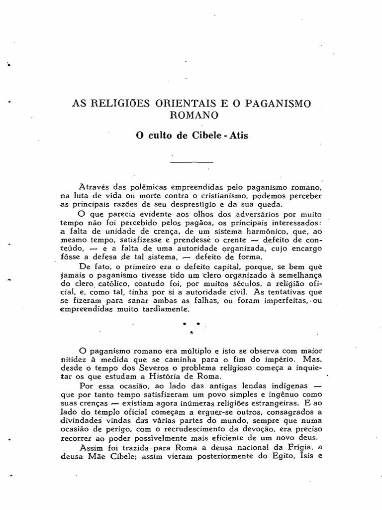 PINTO, Edith Pimentel. As Religiões Orientais e o Paganismo Romano ...