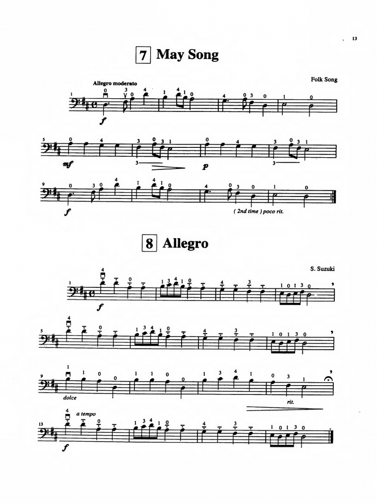 Suzuki Cello School - Volume 2 | PDF