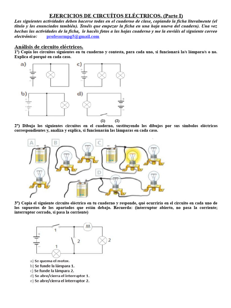 Ejercicios de Circuitos Eléctricos 2ºACD | PDF