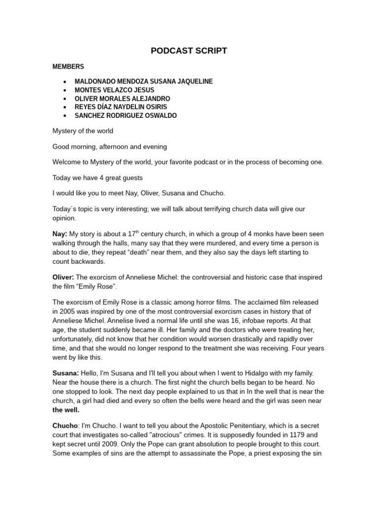 Podcast Script | PDF