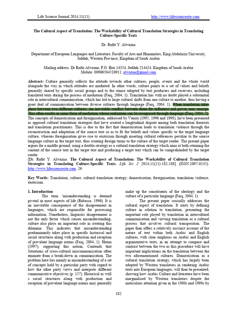 Cultural Translation Strategies Explained | PDF | Translations ...