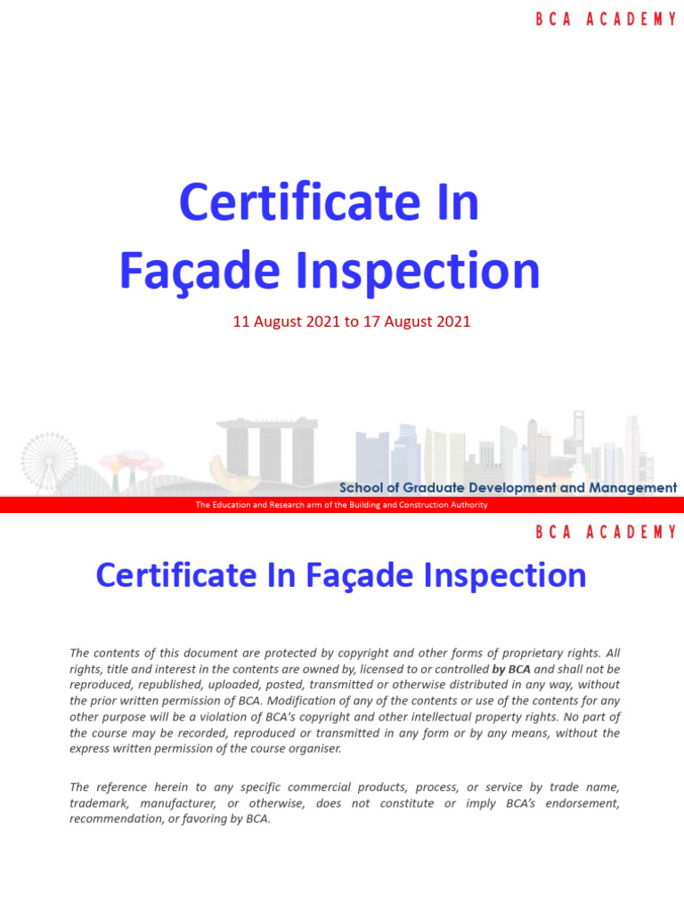 1.1 Facade Inspection Regime_BCA(FETD) | PDF | Wall | Copyright