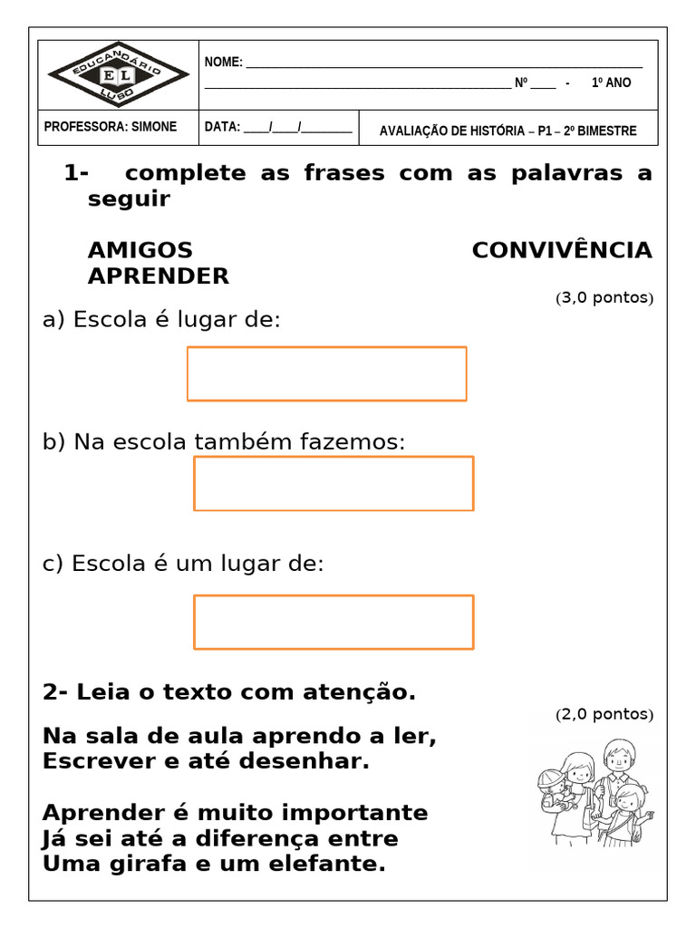 P13bim Hist 1 Ano | PDF