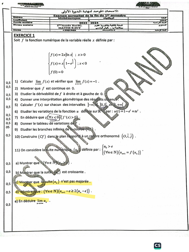 Normalisé 1er Semestre | PDF