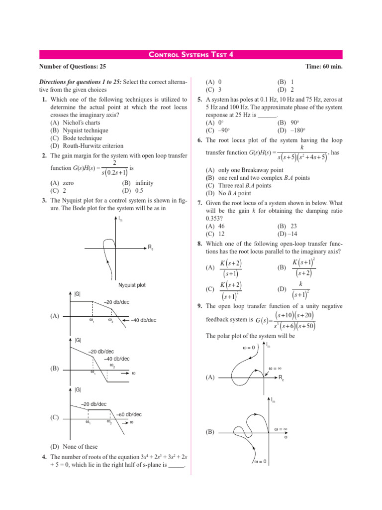 test4 | PDF | Control Theory | Telecommunications Engineering