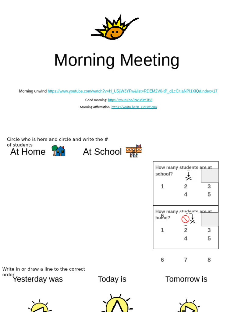 Morning Meeting Activities and Resources | PDF