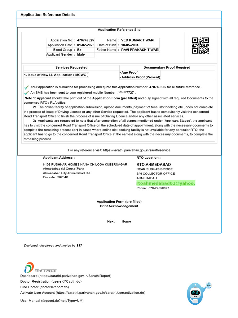 Application Reference Slip1 | PDF | Road Transport | Land Transport