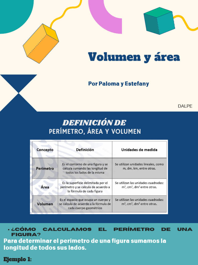 Presentación Educativa Del Área de La Superficie y Volumen en Crema ...